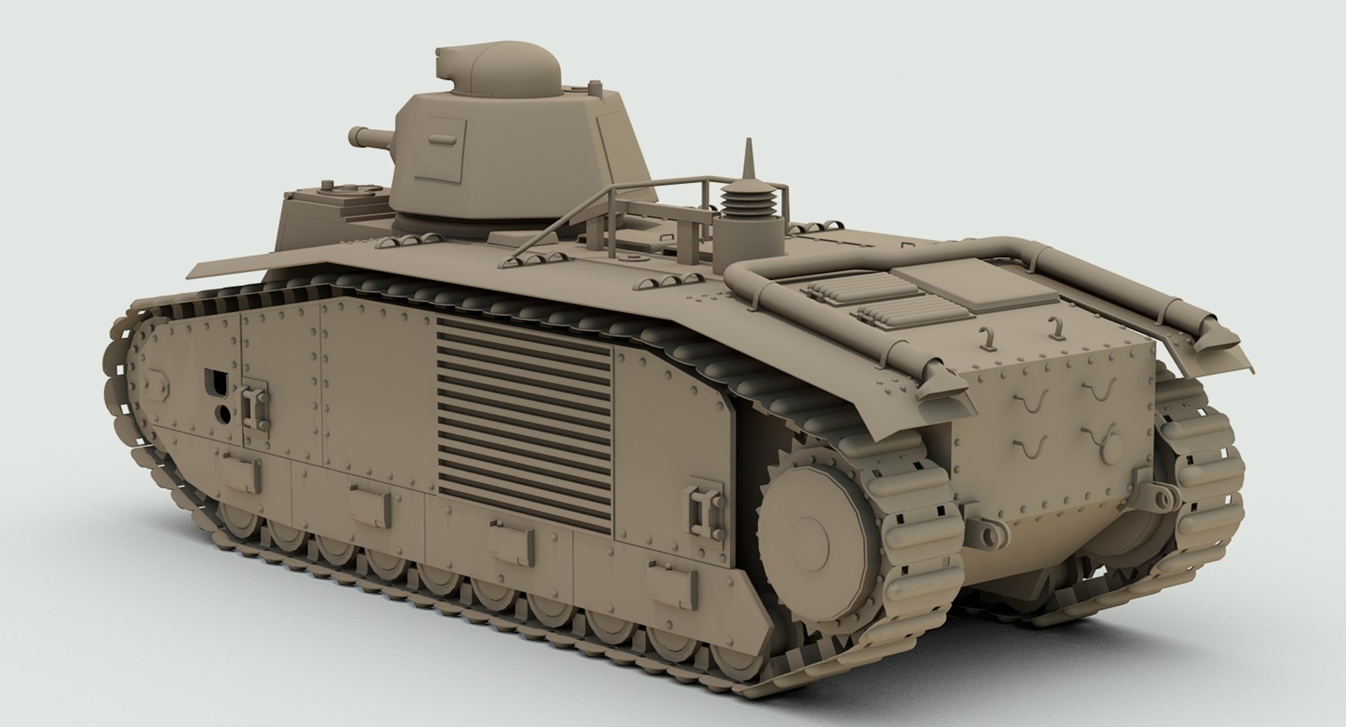 Ww2 Heavy Tank Char 3d Model