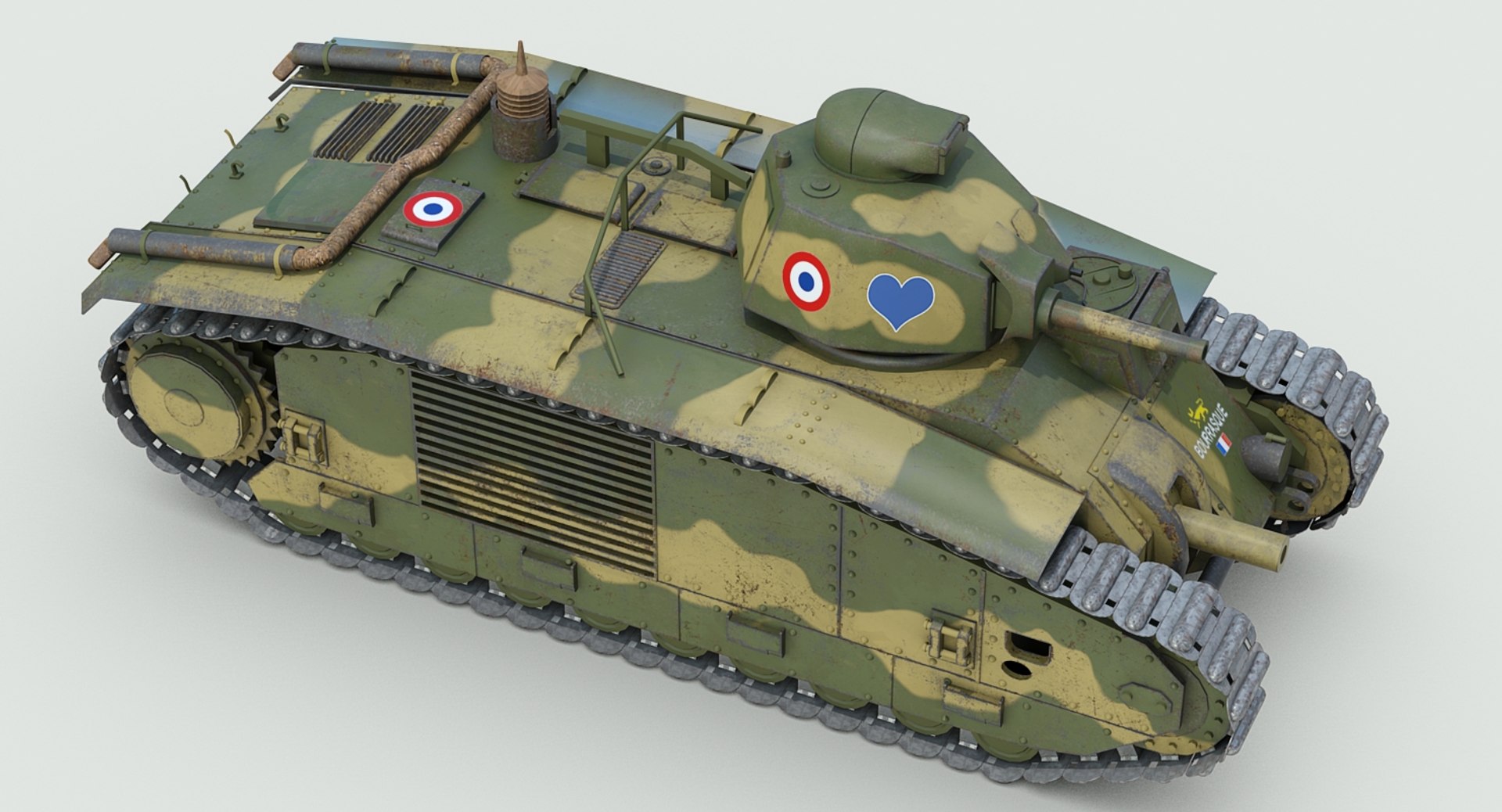 Ww2 Heavy Tank Char 3d Model