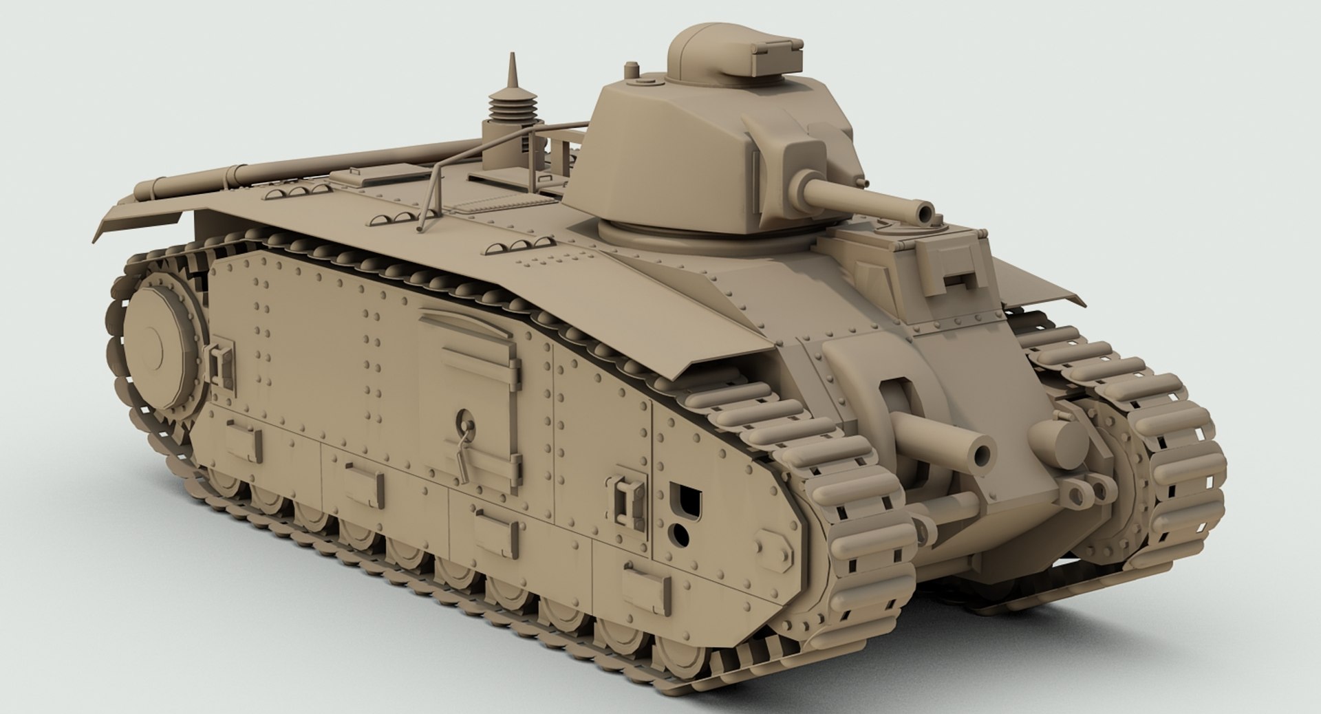Ww2 Heavy Tank Char 3d Model