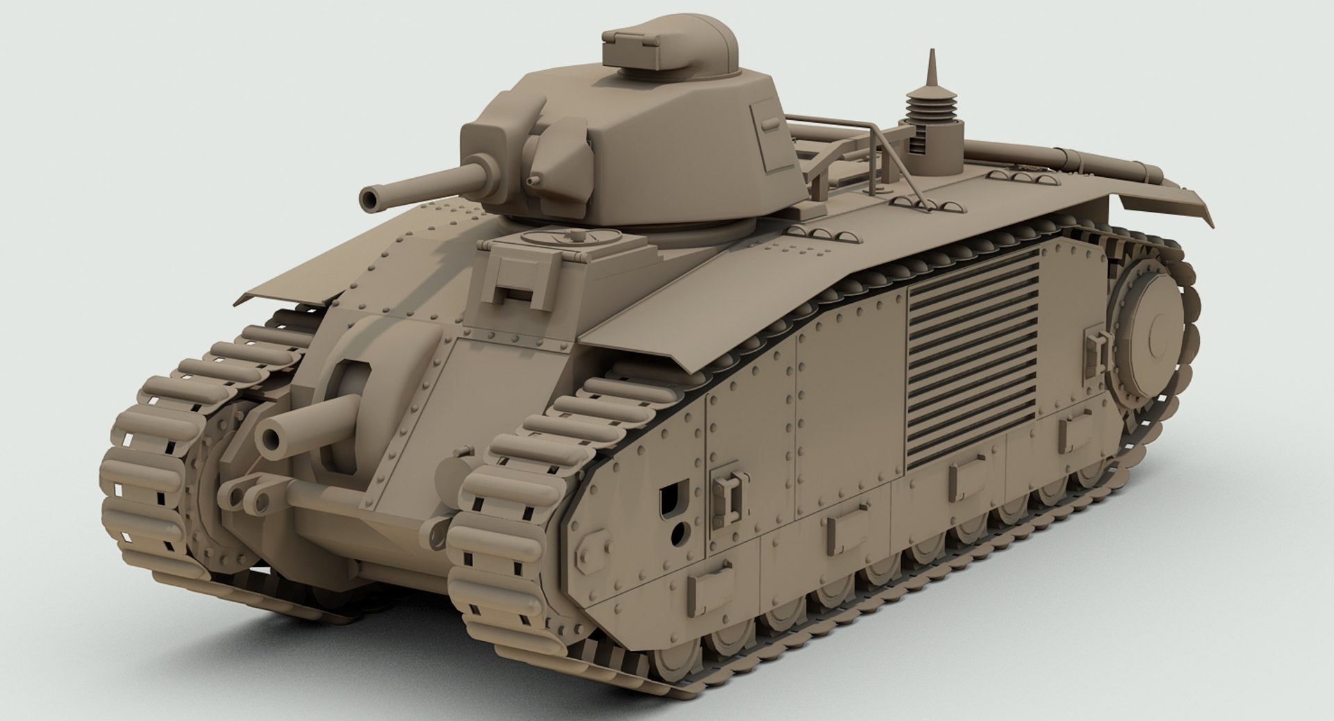 Ww2 Heavy Tank Char 3d Model