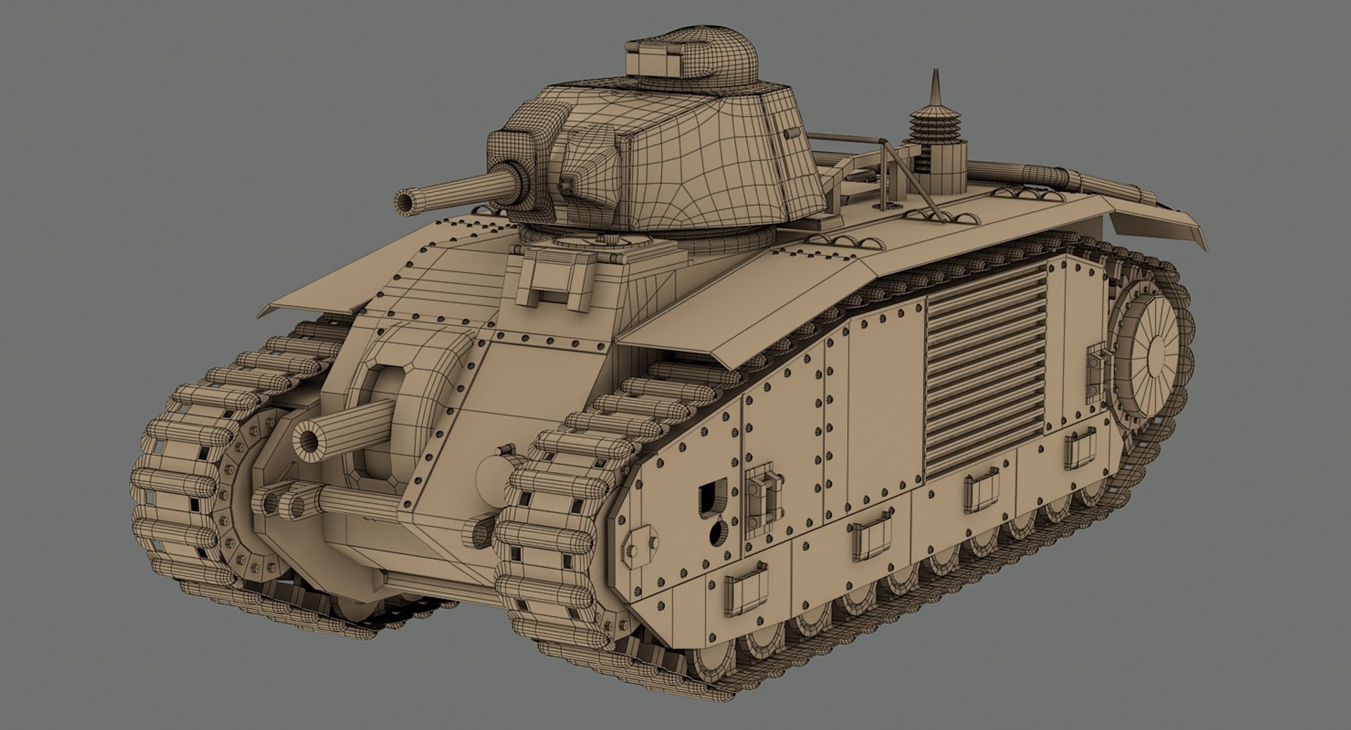 Ww2 Heavy Tank Char 3d Model