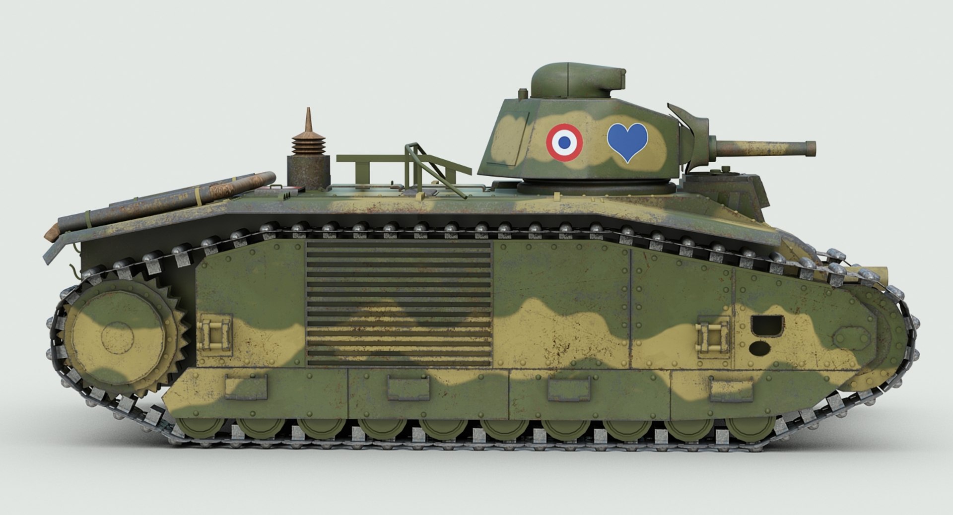 Ww2 Heavy Tank Char 3d Model