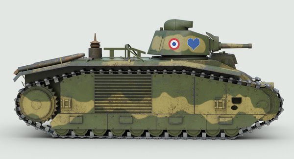 ww2 heavy tank char 3d model