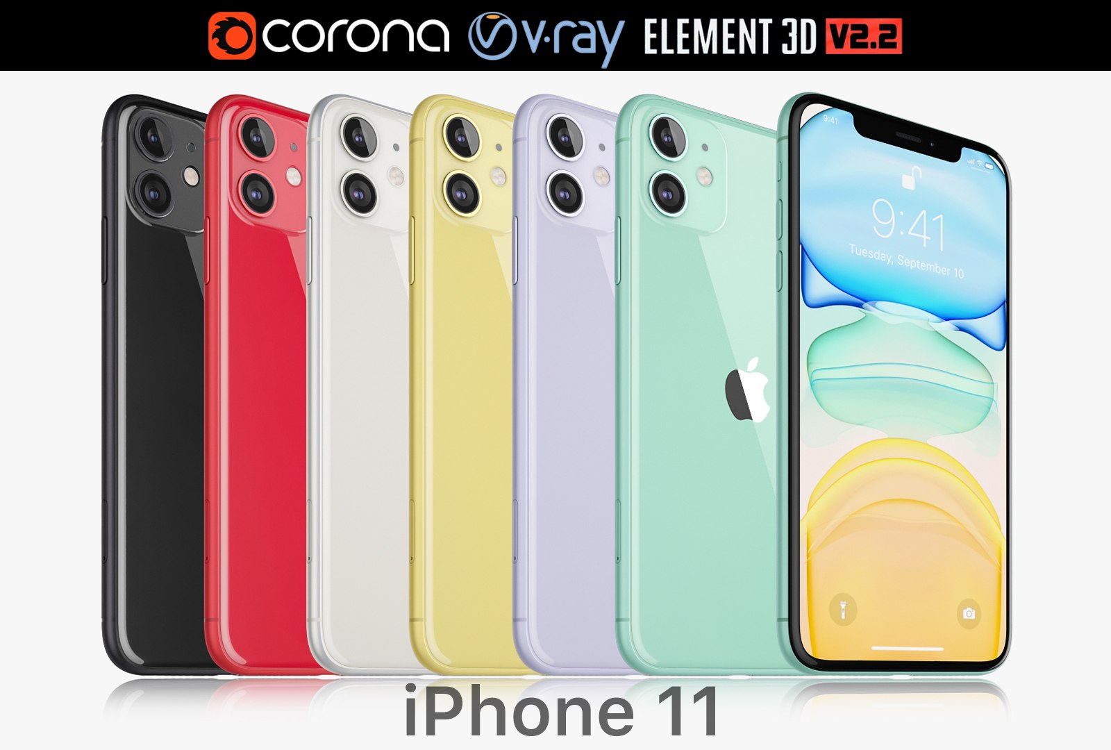 Apple Iphone 11 Colors Model - TurboSquid 1455365