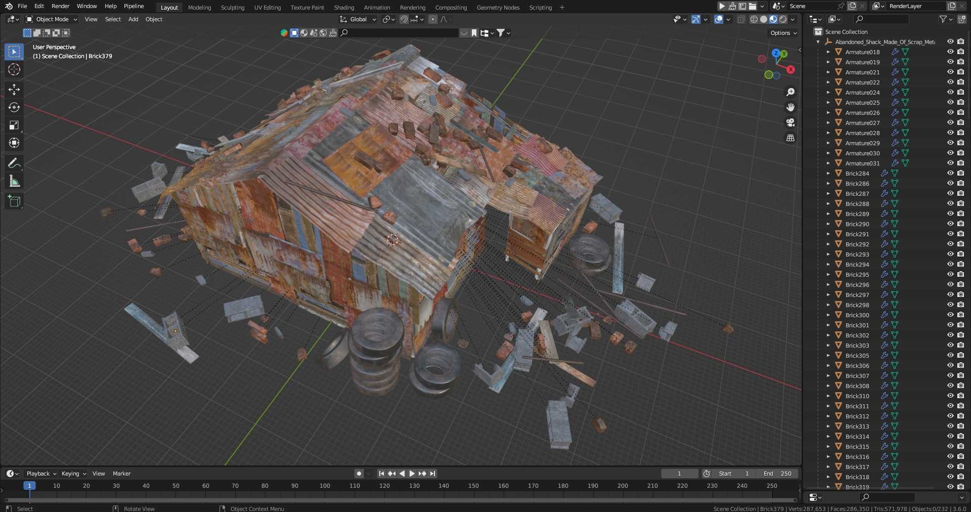 3D Abandoned Shack Made Of Scrap Metal And Wood - TurboSquid 2433526