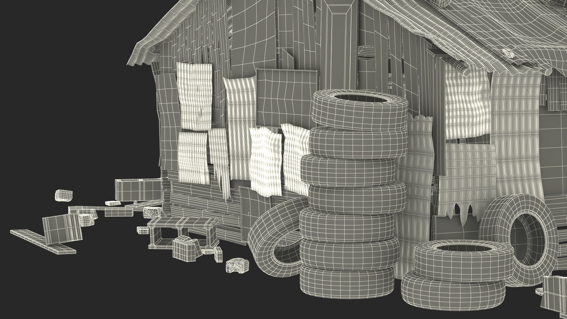 3D Abandoned Shack Made Of Scrap Metal And Wood - TurboSquid 2433526