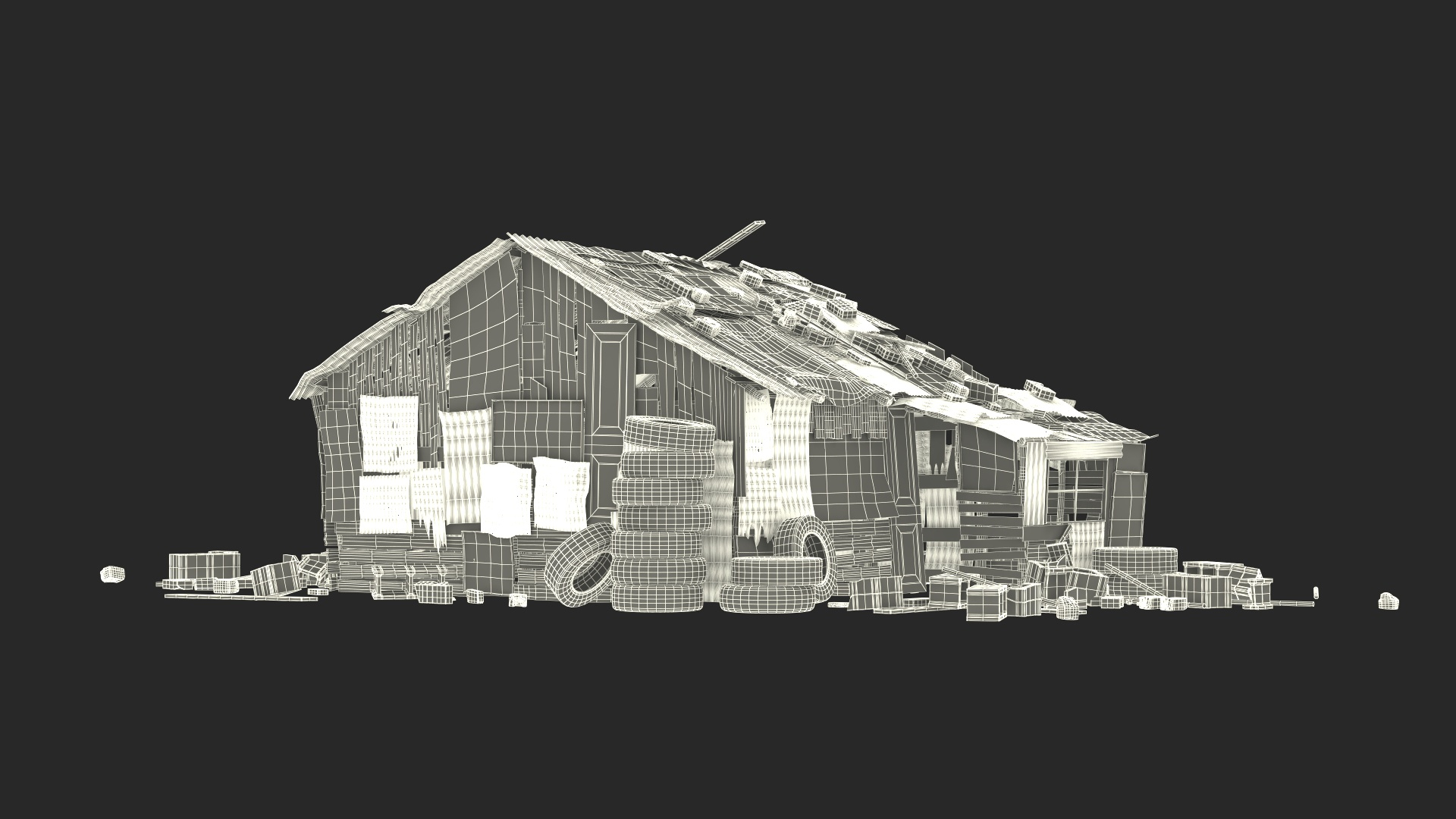 3D Abandoned Shack Made Of Scrap Metal And Wood - TurboSquid 2433526