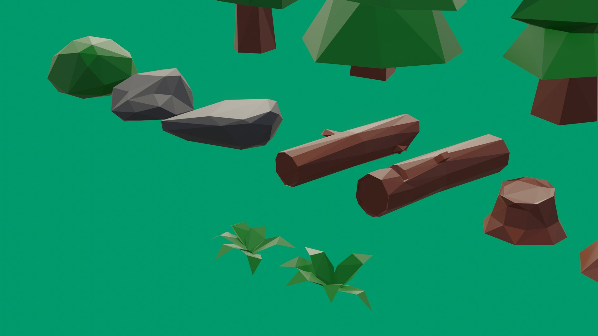 3D Lowpoly Nature Assets Pack Model - TurboSquid 1942573