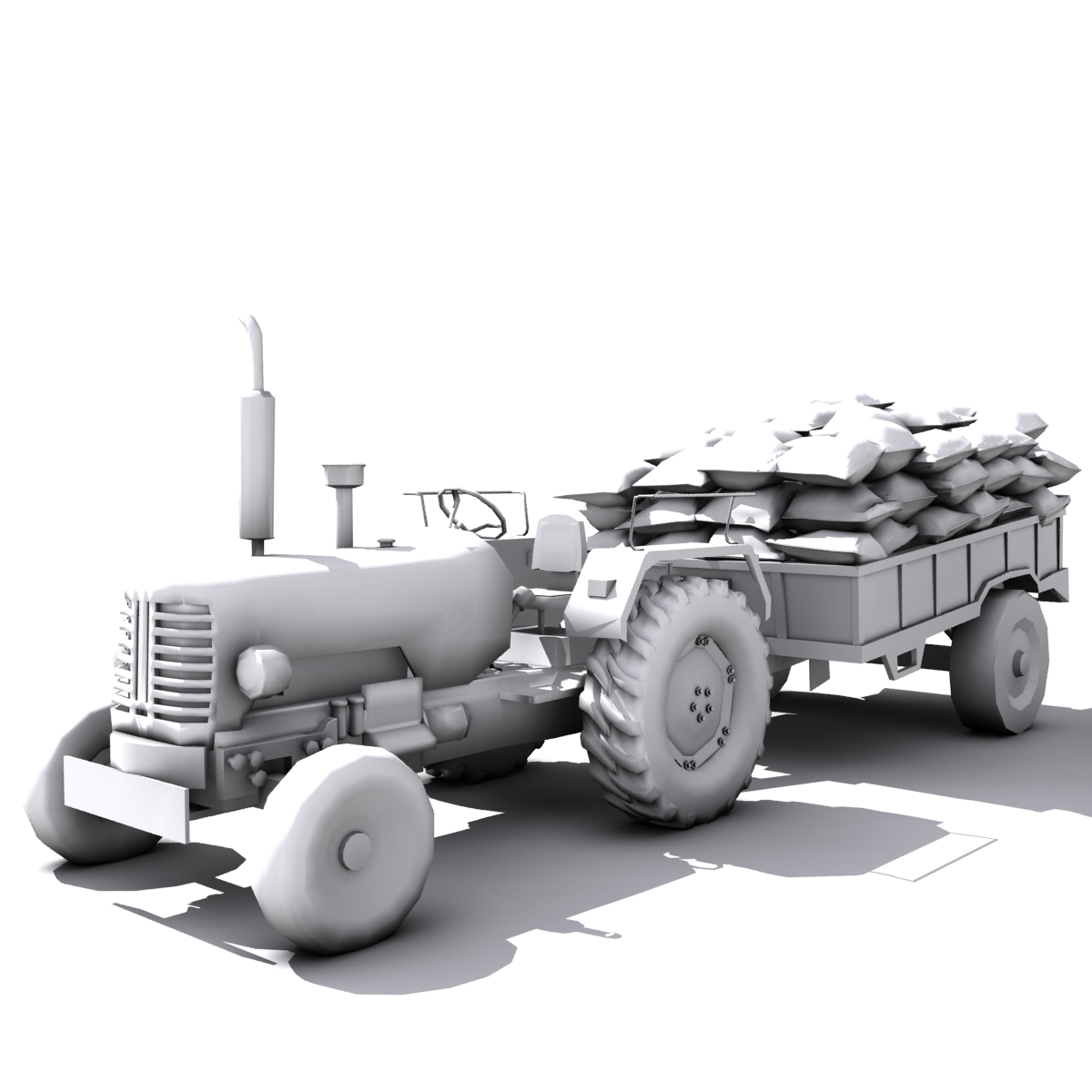 tractor engine 3d model
