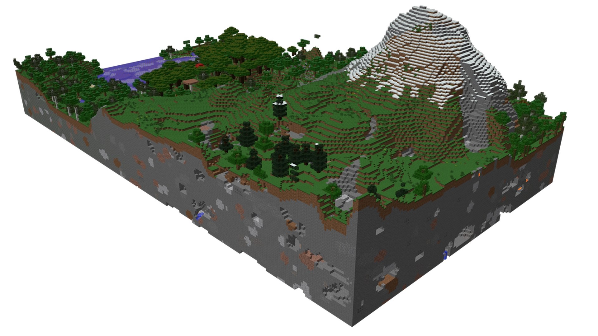 modelo 3d Plantilla de modelado 3D de mapa de paisaje de Minecraft ...