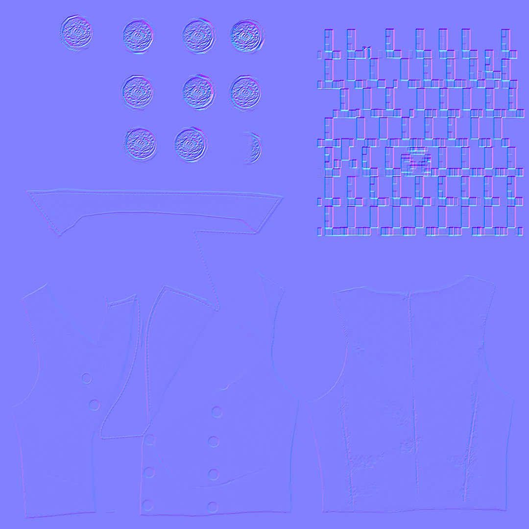 3D Model Mens Pinkerton Vest With Shirt Combo - TurboSquid 1838749