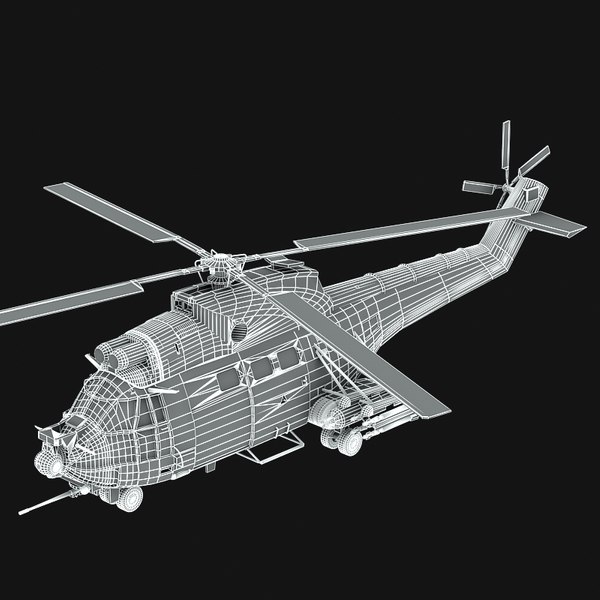 iar 330 puma helicopter 3d model