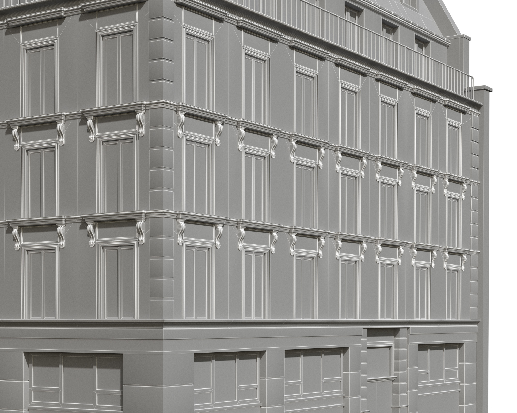 3d model paris house exterior