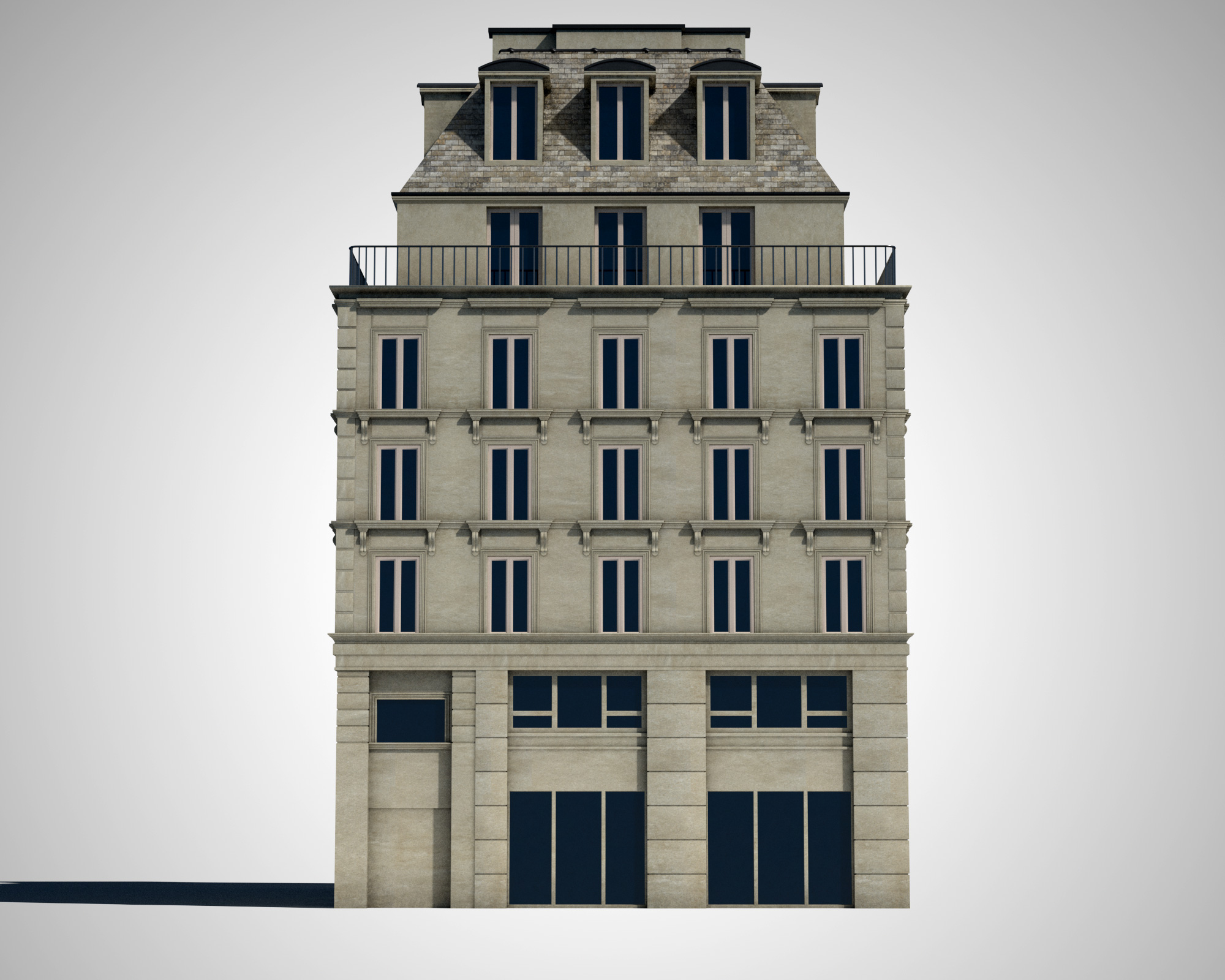 3d model paris house exterior