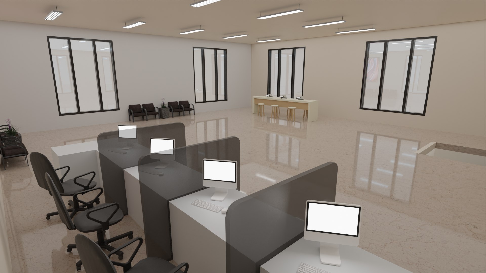 Bank Interior 3D - TurboSquid 2002225