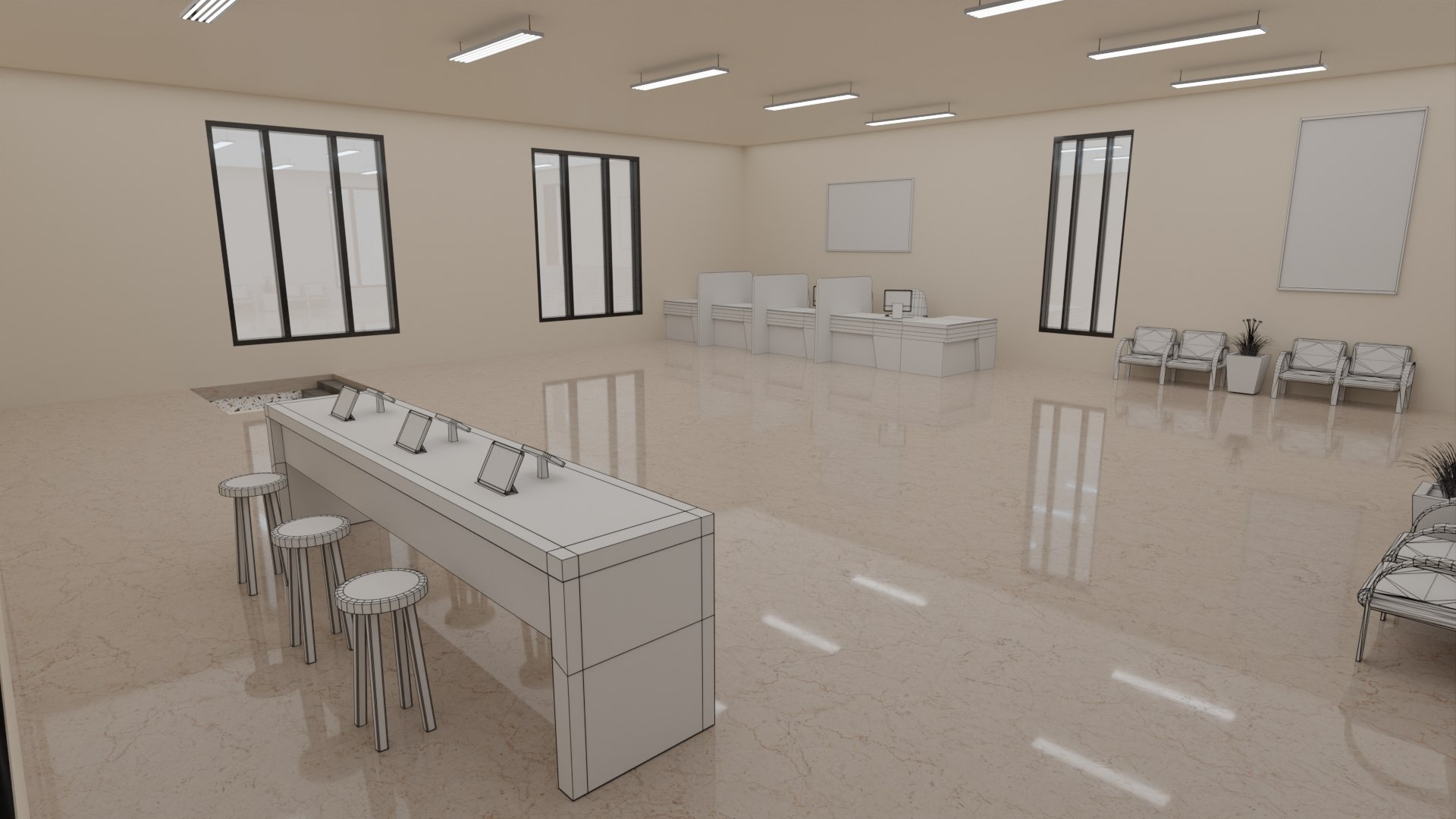 Bank Interior 3D - TurboSquid 2002225