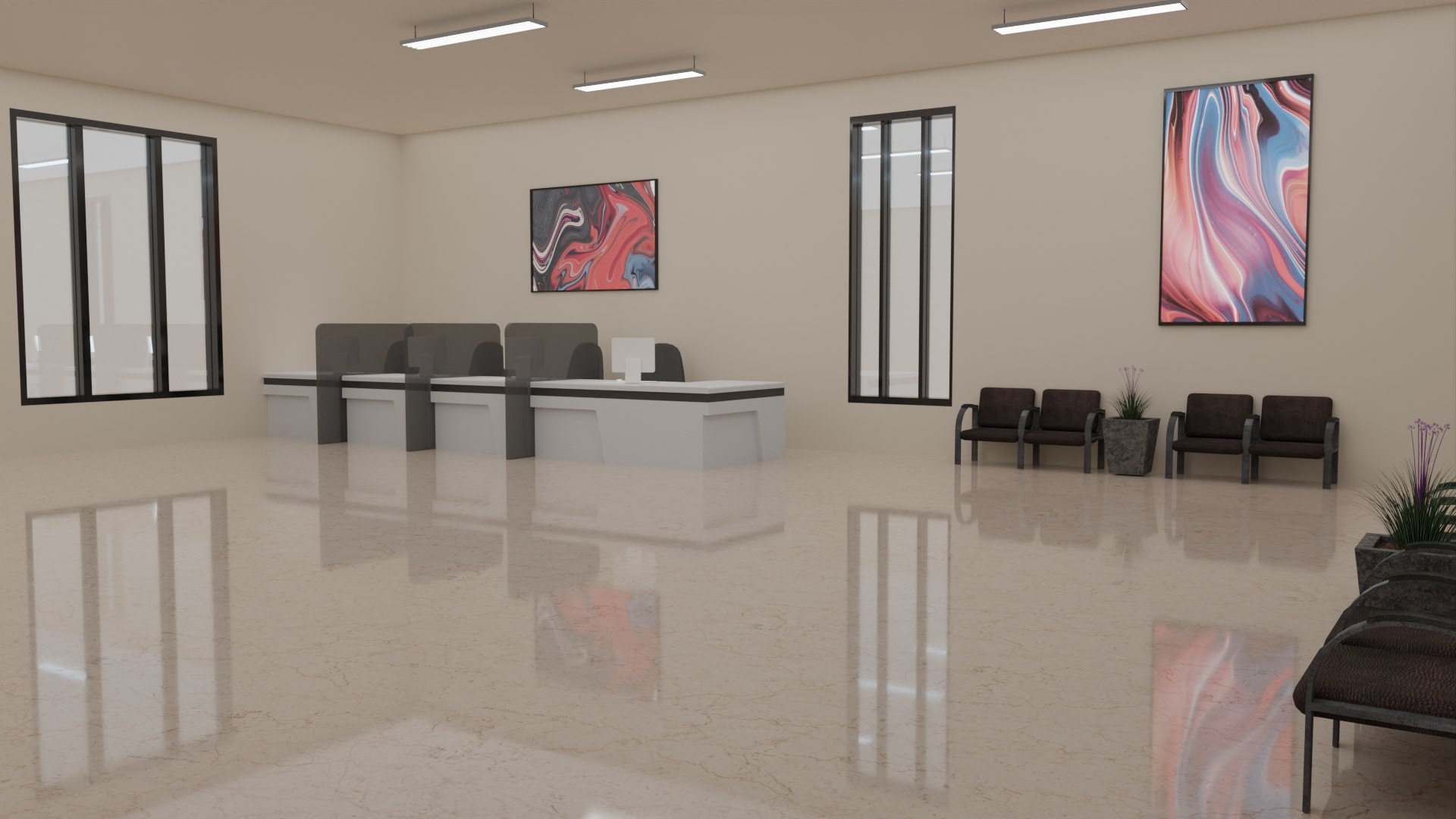 Bank Interior 3D - TurboSquid 2002225