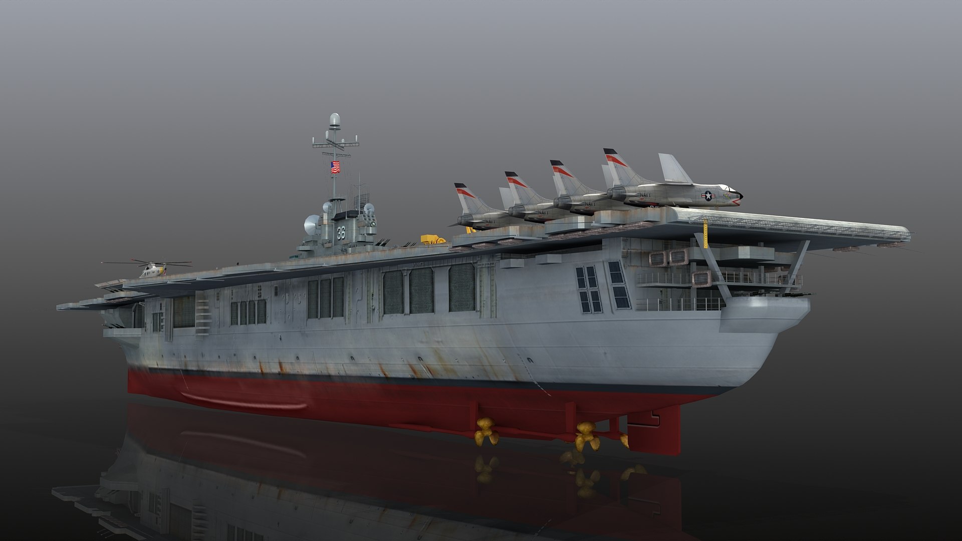 3D uss antietam cvs-36 cvs - TurboSquid 1536132