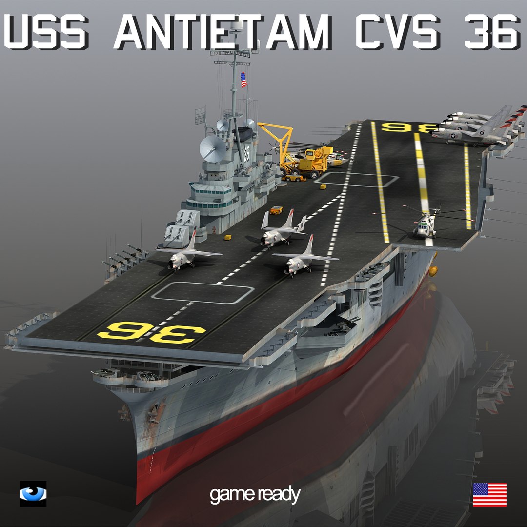 3D Uss Antietam Cvs-36 Cvs - TurboSquid 1536132
