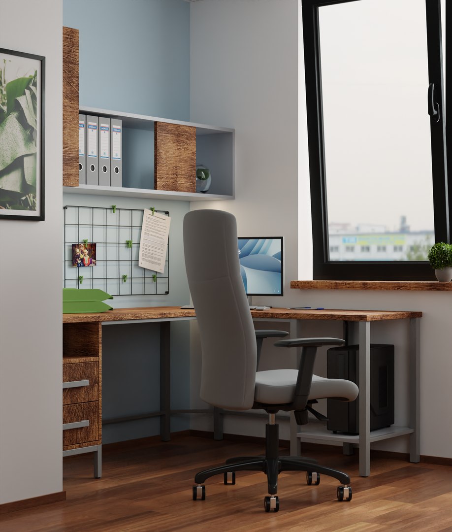 Workspace office corner 3D model - TurboSquid 1898592