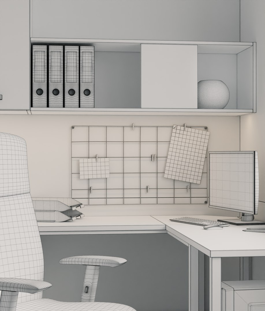 Workspace office corner 3D model - TurboSquid 1898592