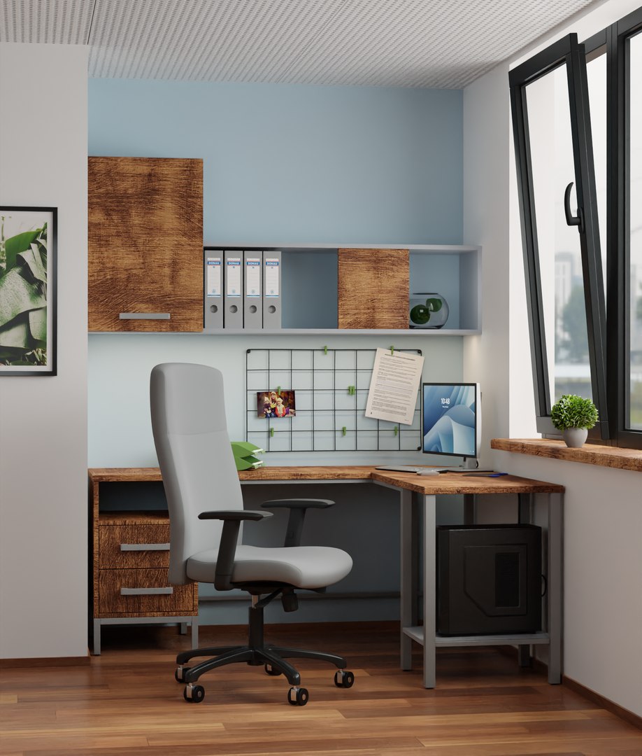 Workspace office corner 3D model - TurboSquid 1898592
