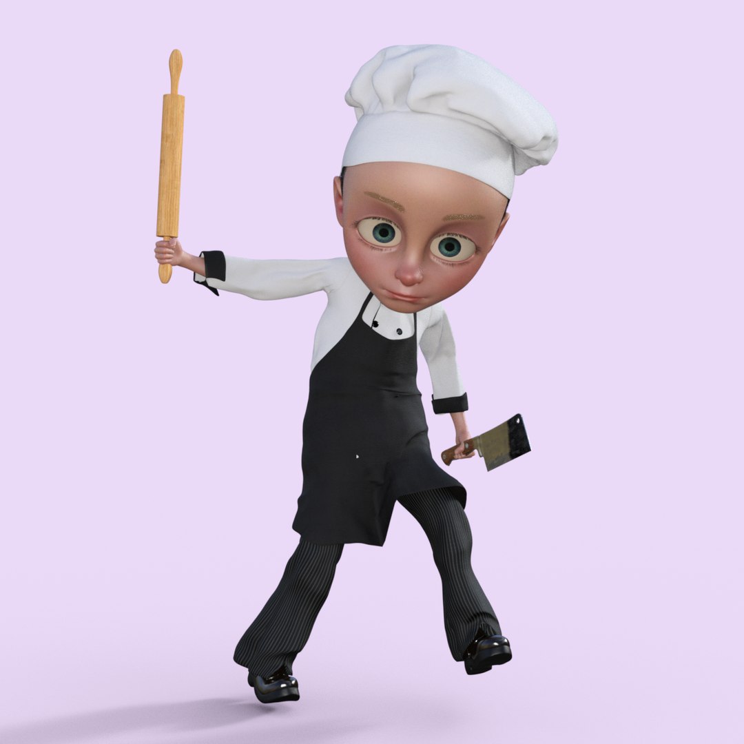 3D Model Cartoon Chef Rigged - TurboSquid 2191871
