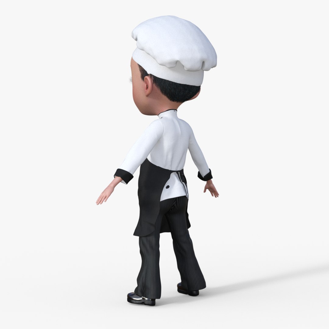 3D Model Cartoon Chef Rigged - TurboSquid 2191871