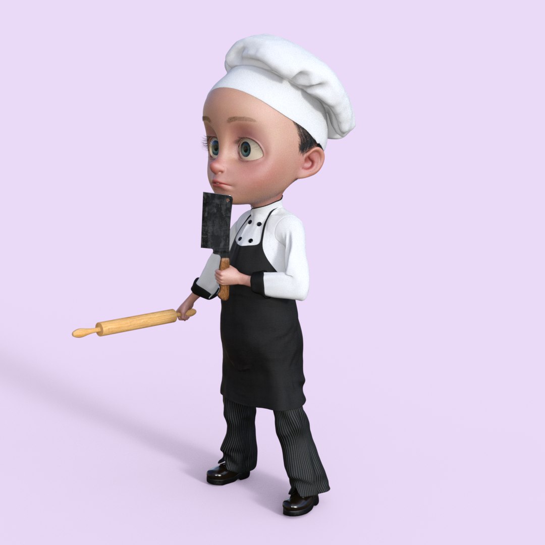 3D Model Cartoon Chef Rigged - TurboSquid 2191871
