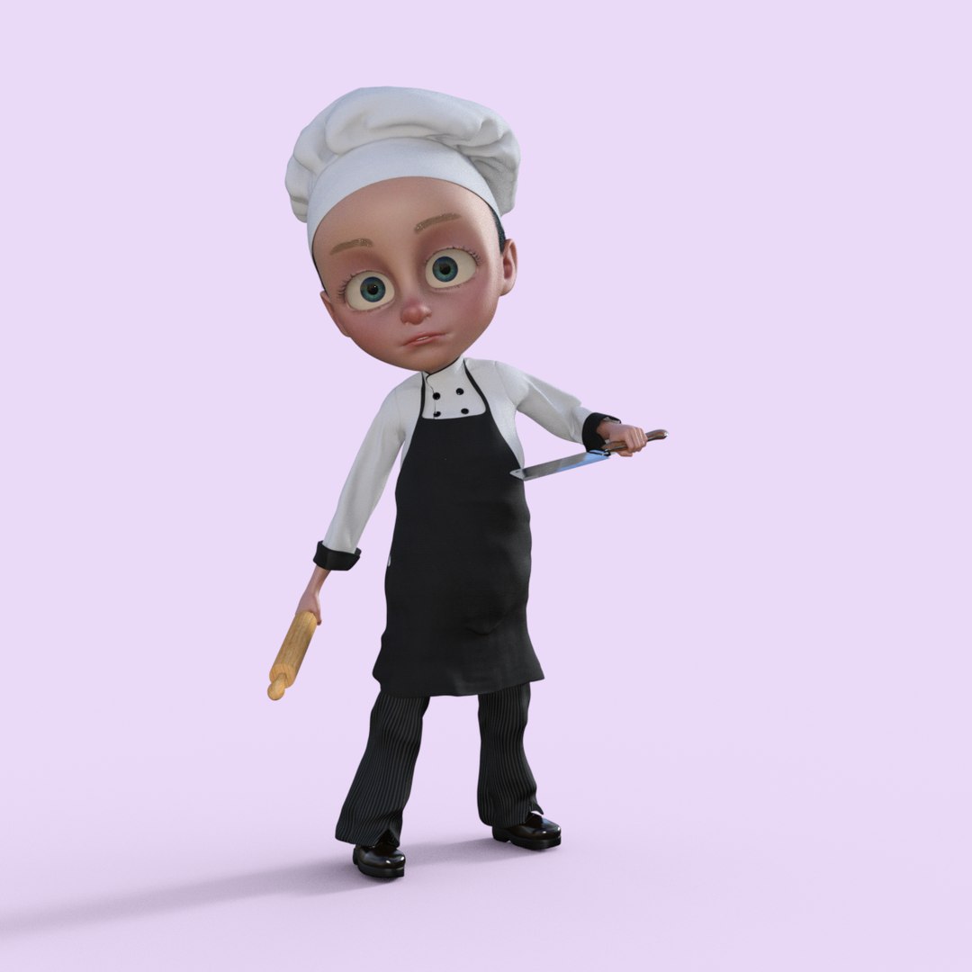 3D Model Cartoon Chef Rigged - TurboSquid 2191871