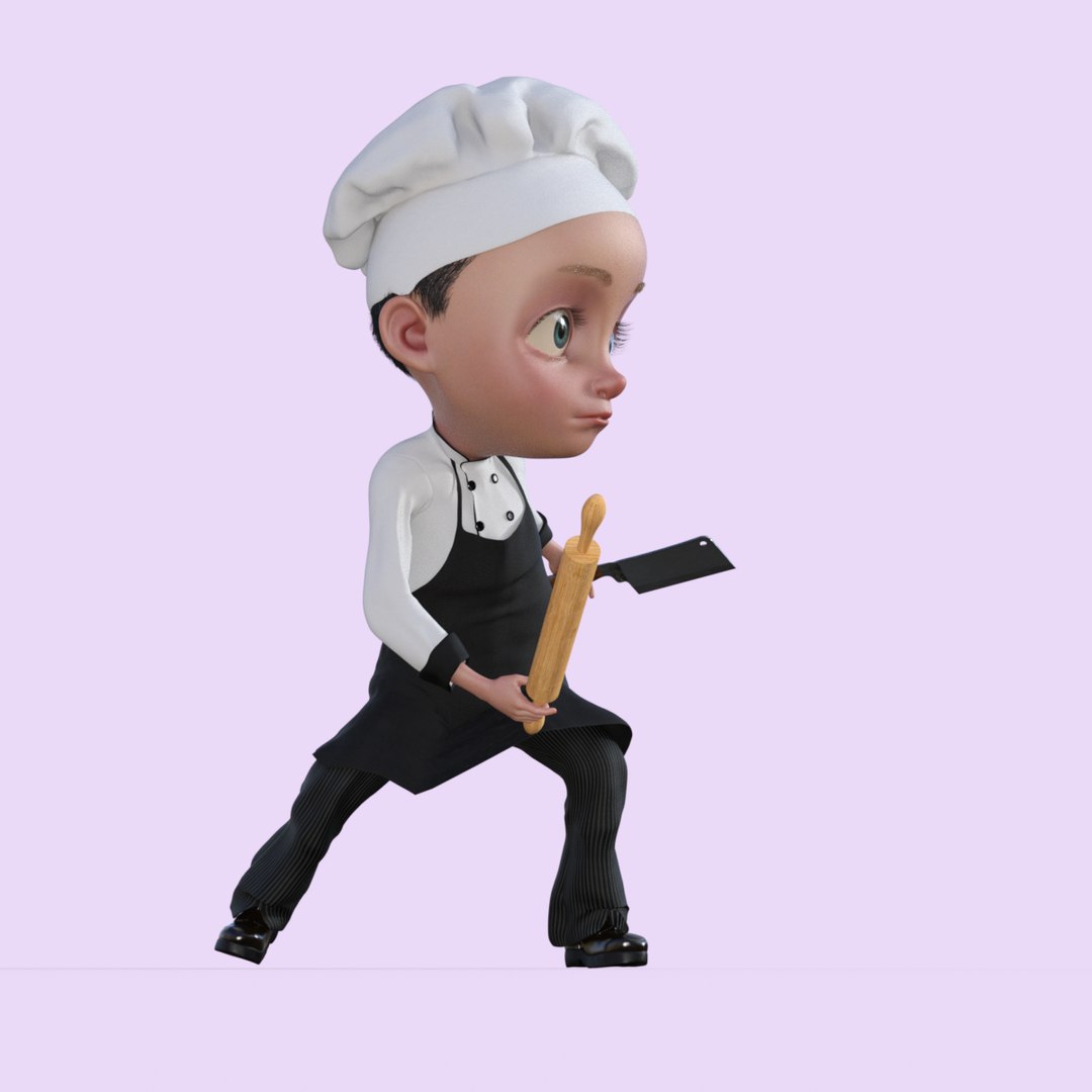 3D Model Cartoon Chef Rigged - TurboSquid 2191871