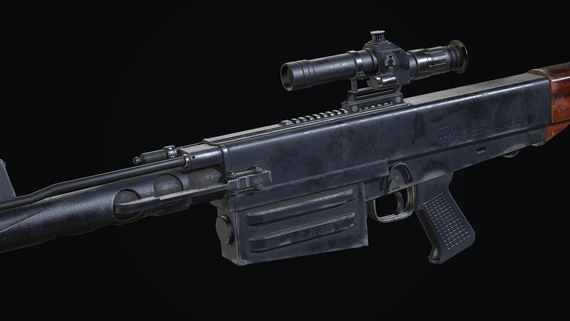 modèle 3D de OSV 96 sniper rifle with PKS-10 telescopic sight ...