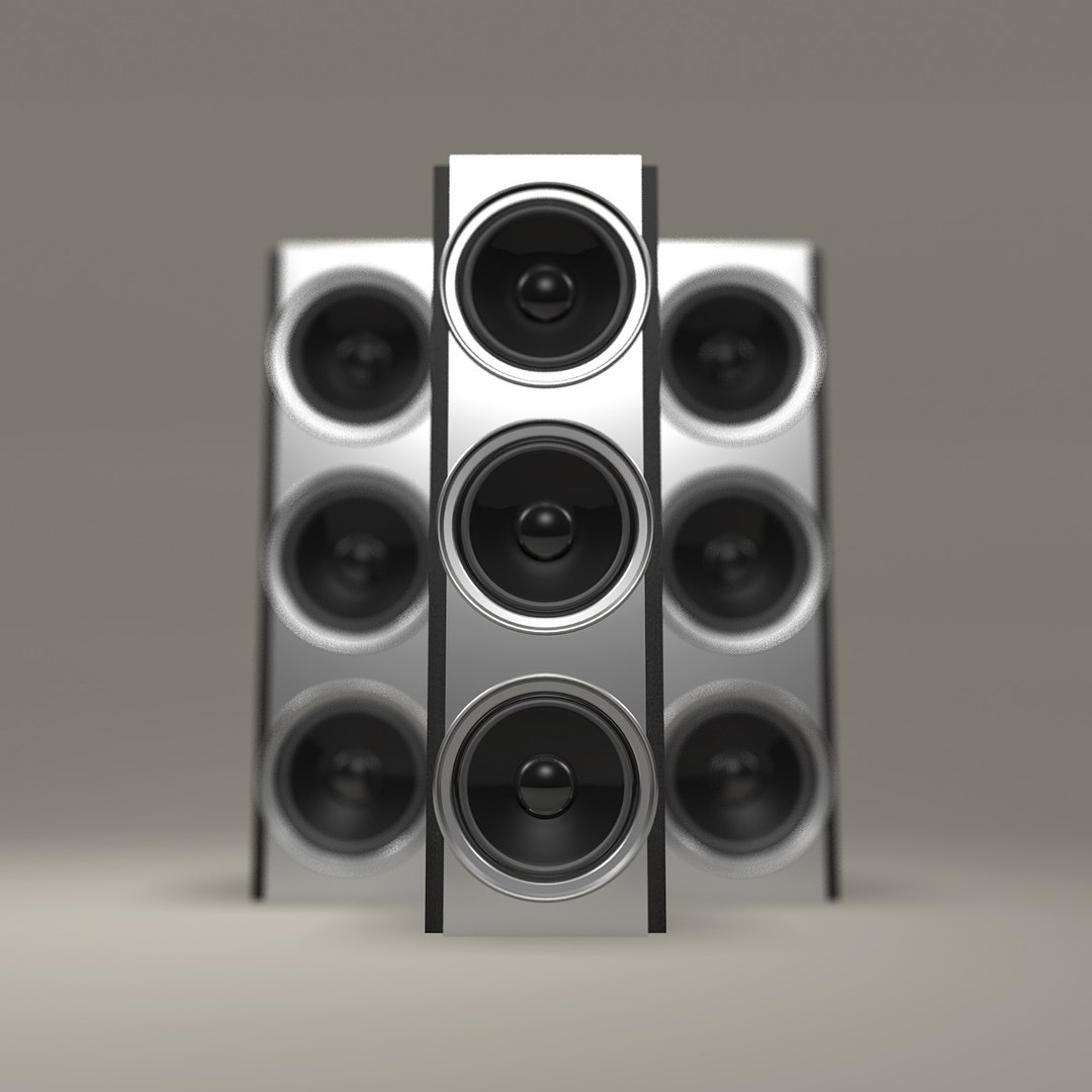 3d Modern Chrome Speaker Model