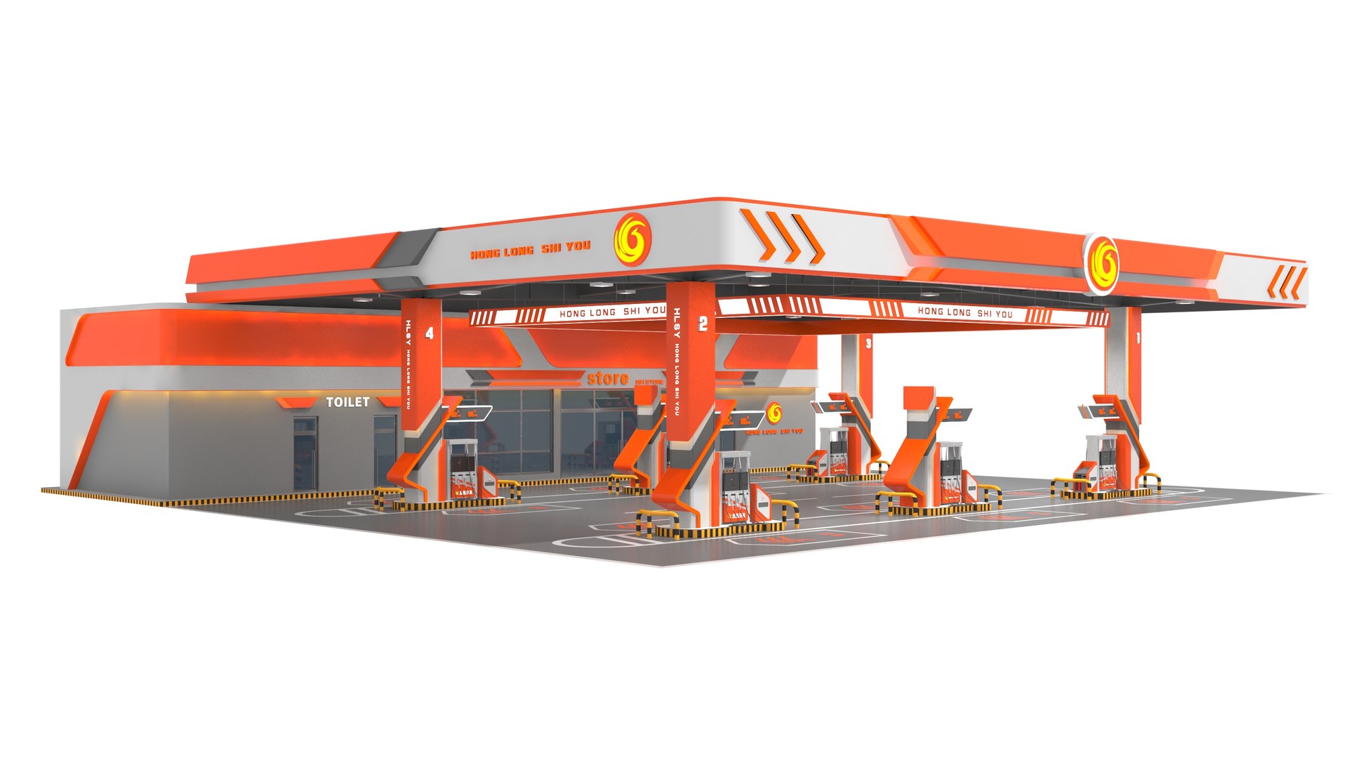 Gas Station 3D Model - TurboSquid 2388018