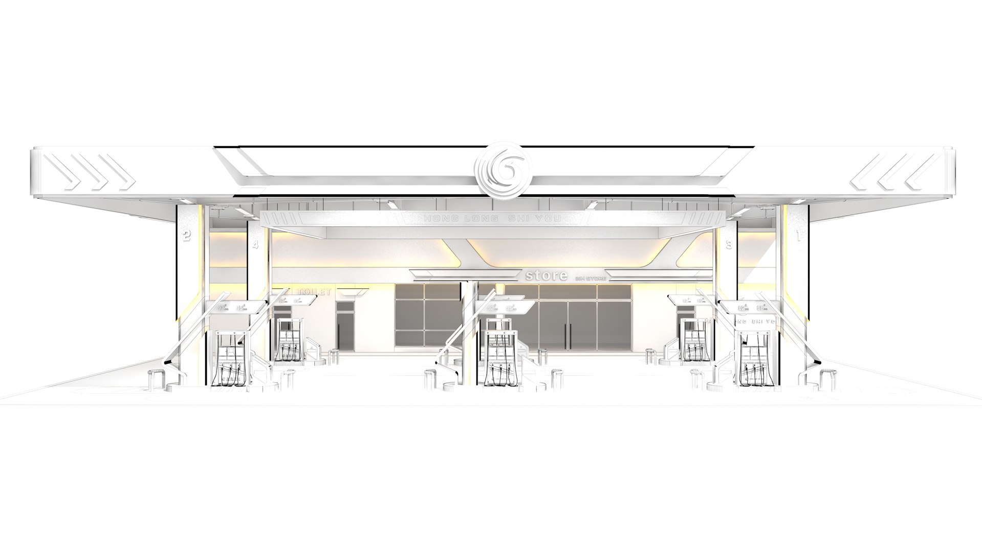 Gas Station 3D Model - TurboSquid 2388018