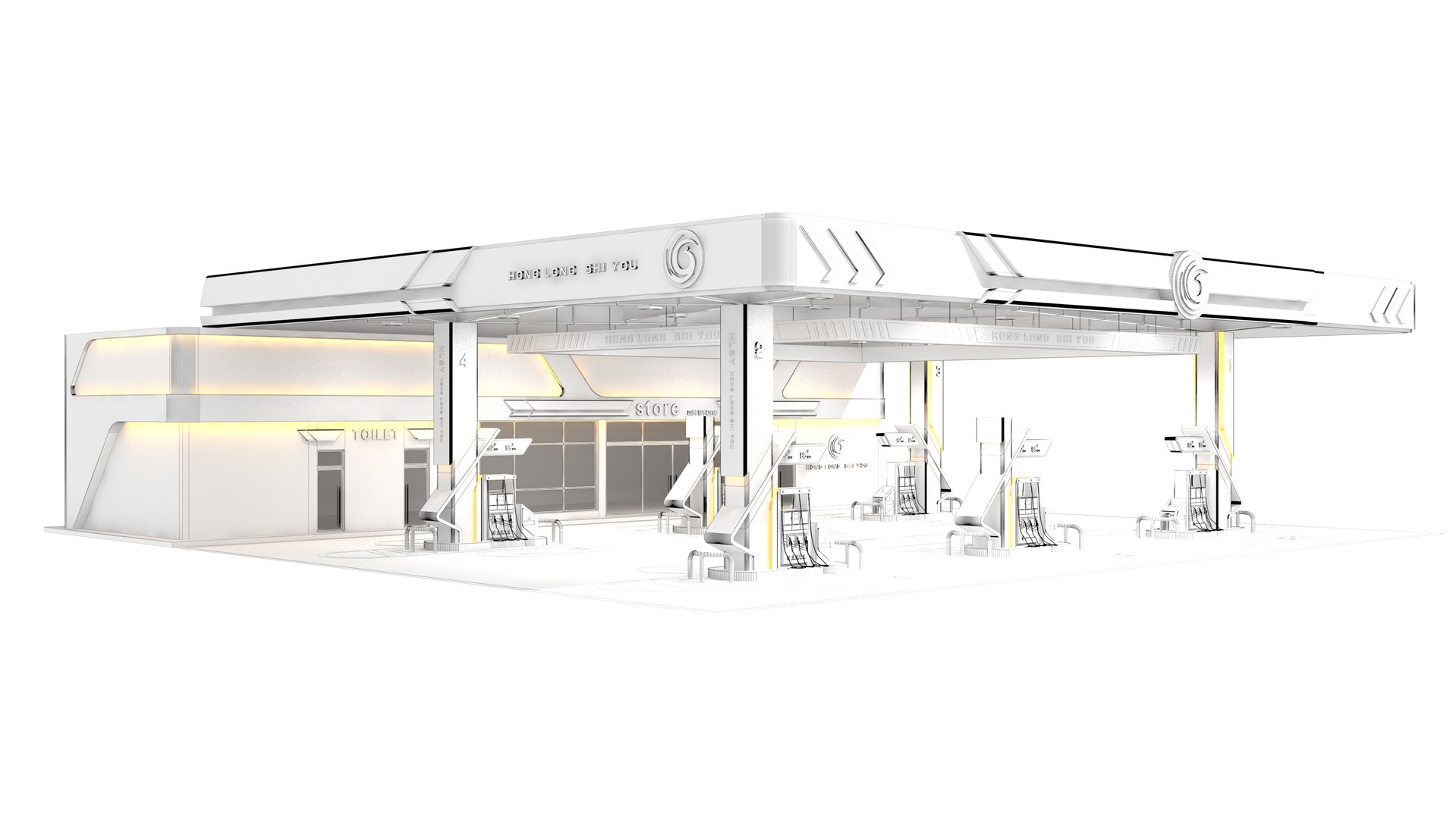 Gas Station 3D Model - TurboSquid 2388018