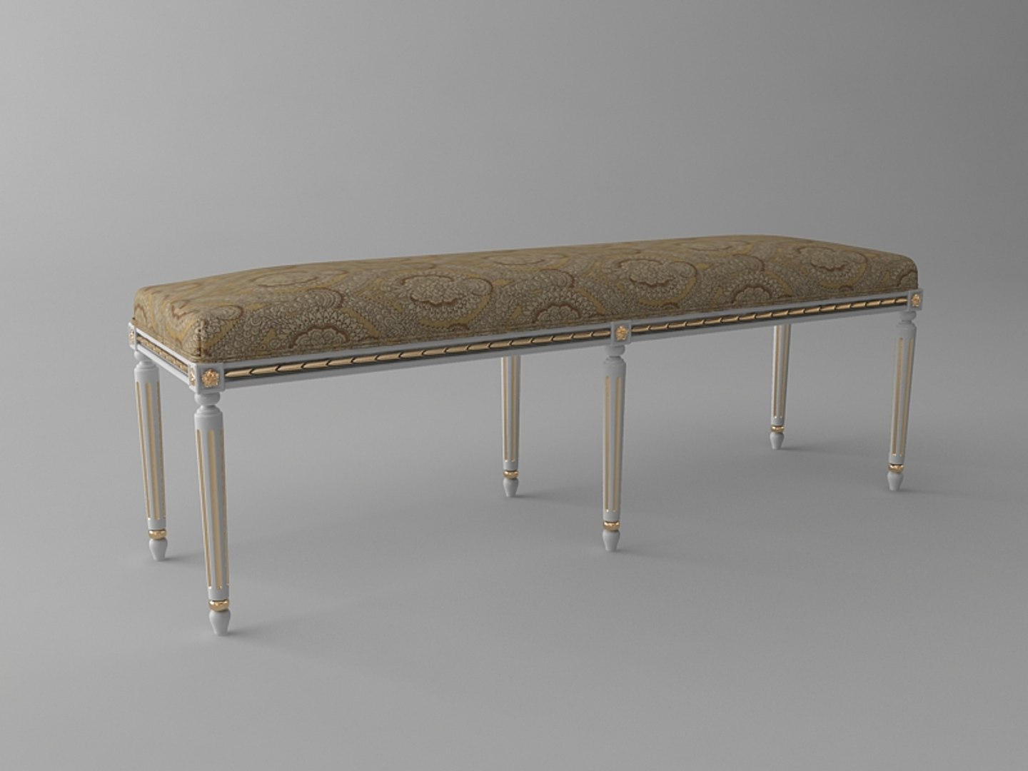 Traditional Style Bench 3d Model