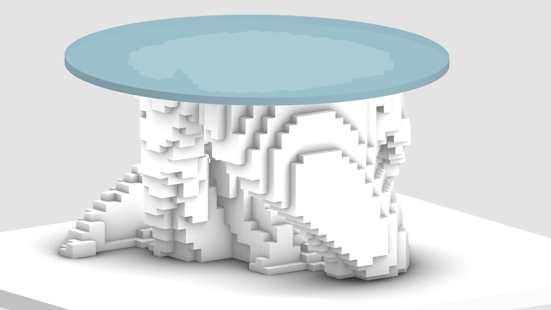 3D Voxel Coffee Table - TurboSquid 2259636