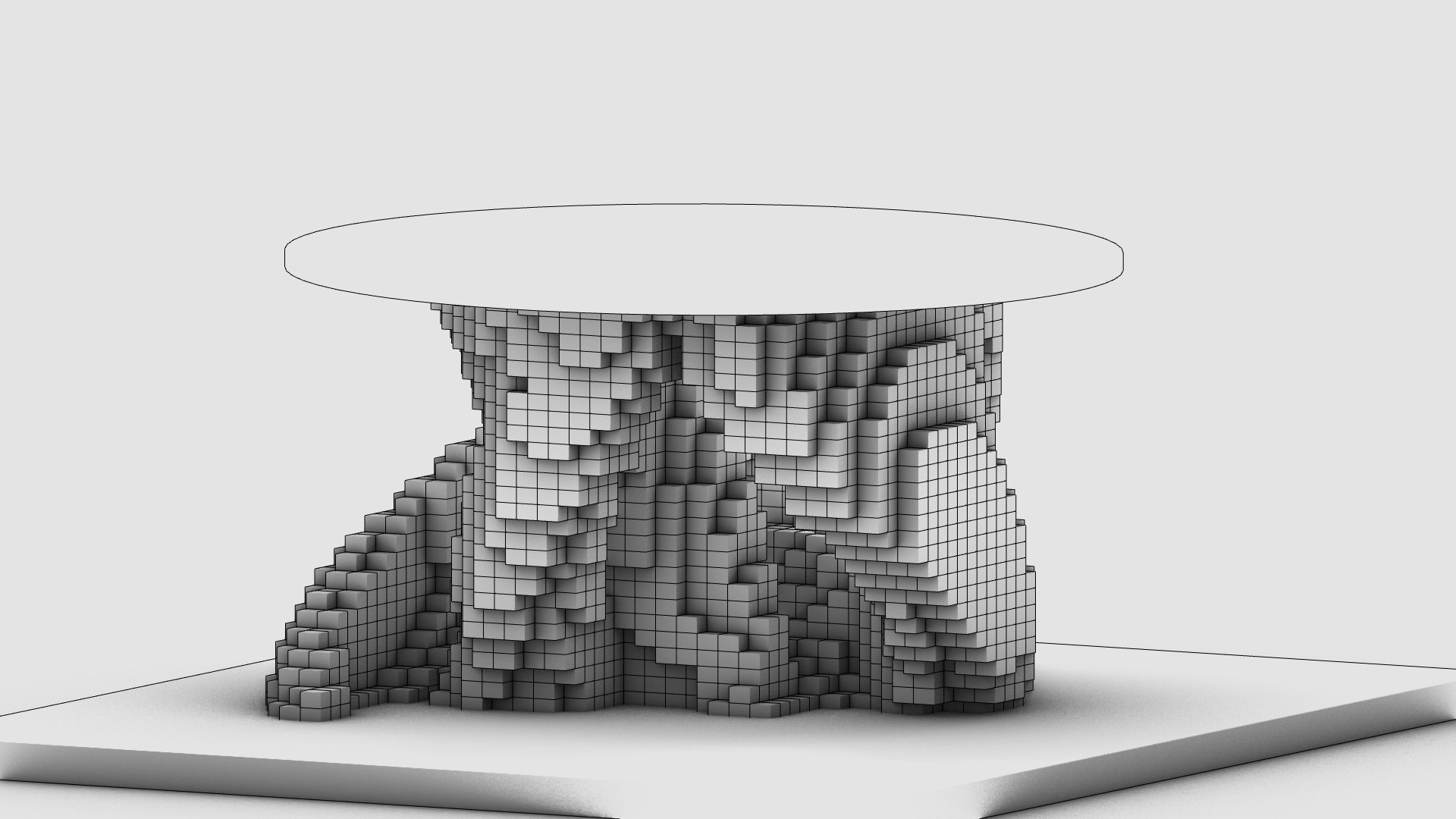 3D Voxel Coffee Table - TurboSquid 2259636