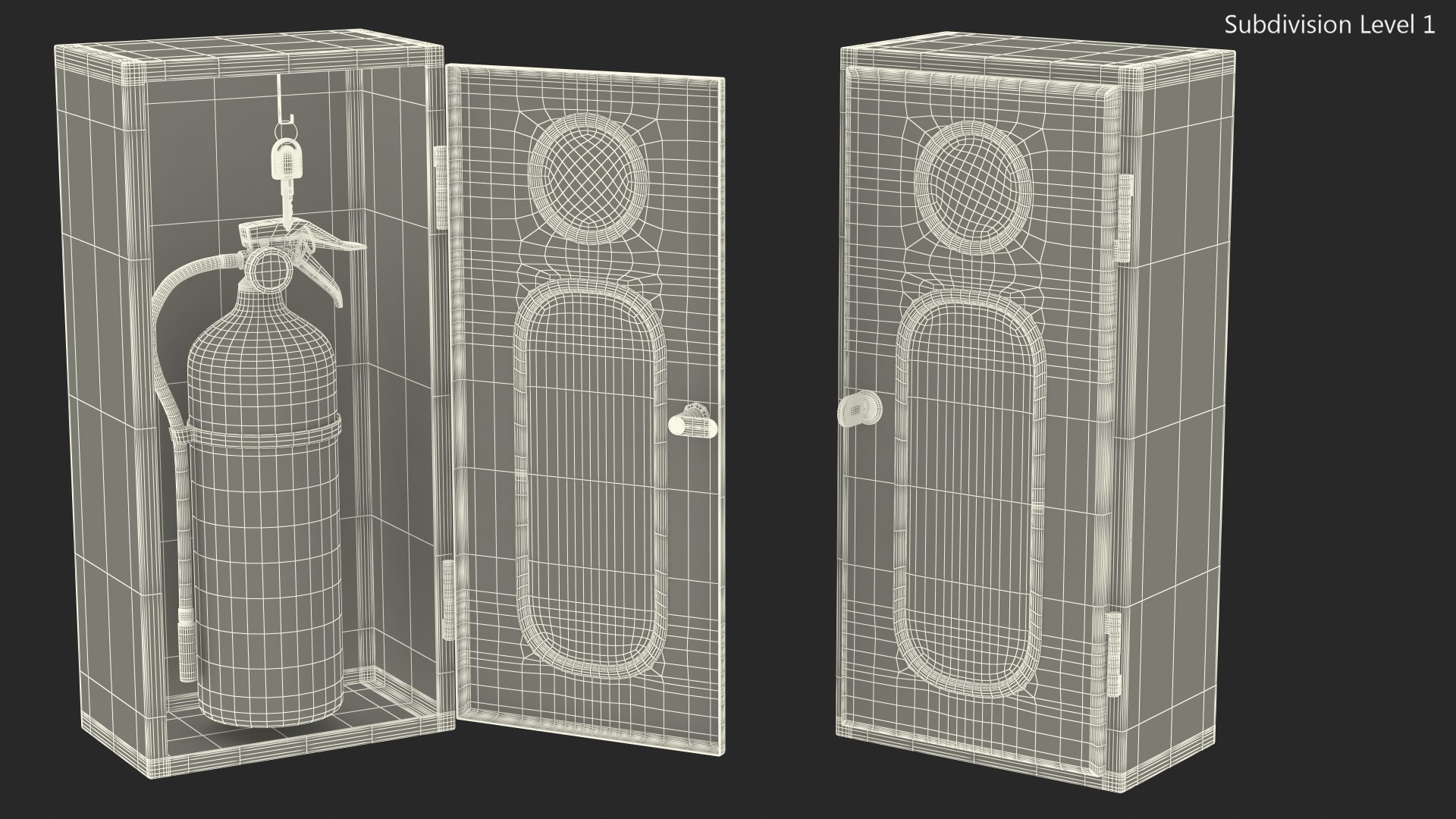 3D Fire Extinguisher Storage Box Set model - TurboSquid 1778374