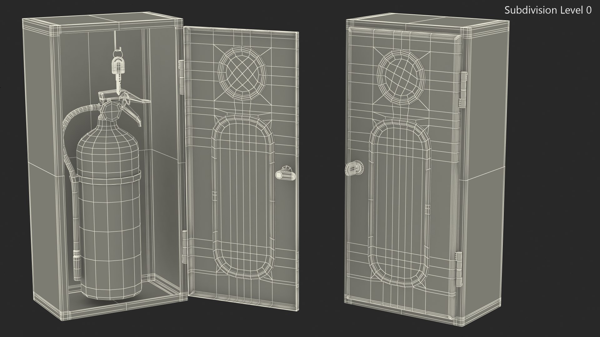 3D Fire Extinguisher Storage Box Set model - TurboSquid 1778374