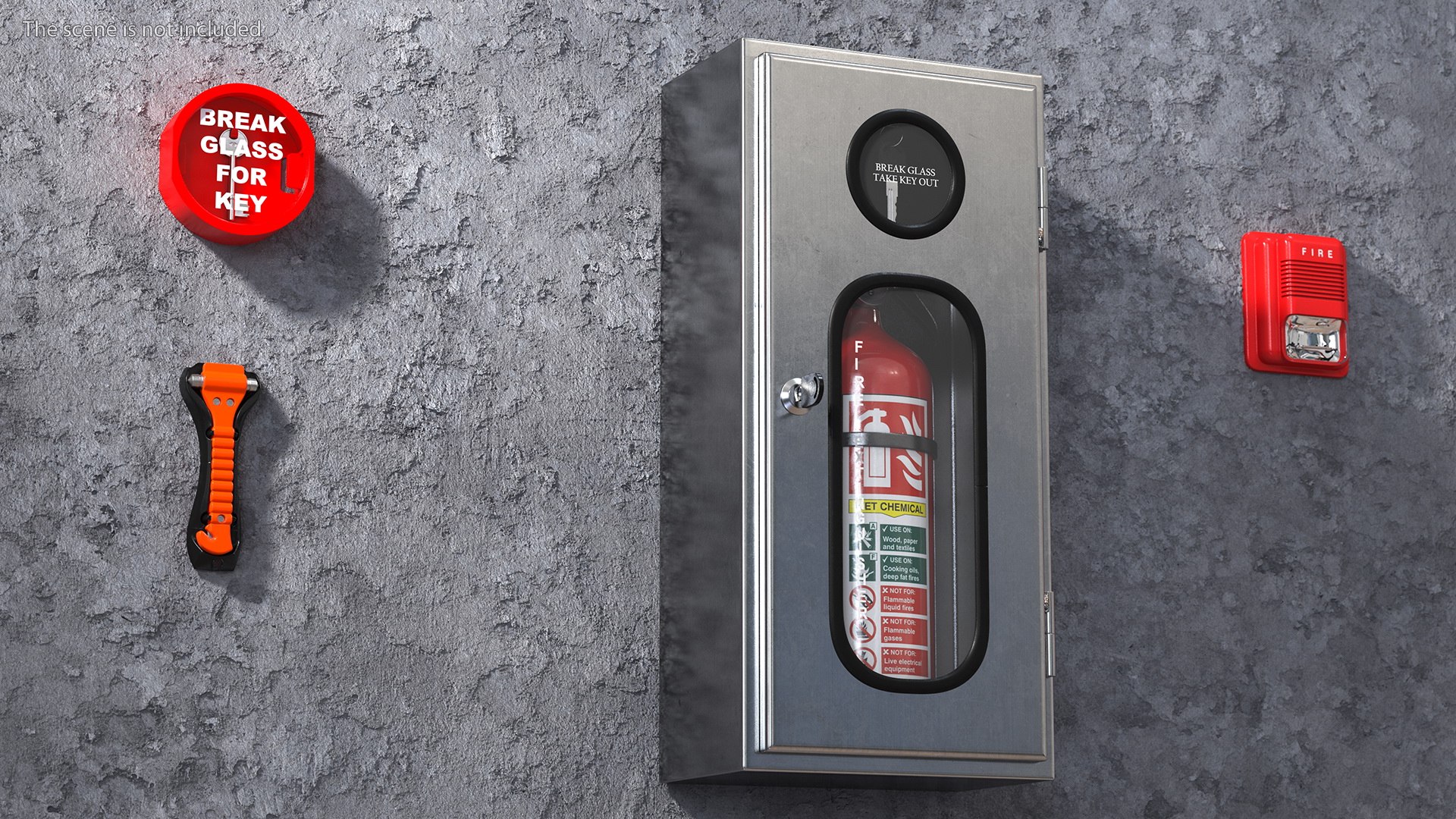 3D Fire Extinguisher Storage Box Set model - TurboSquid 1778374