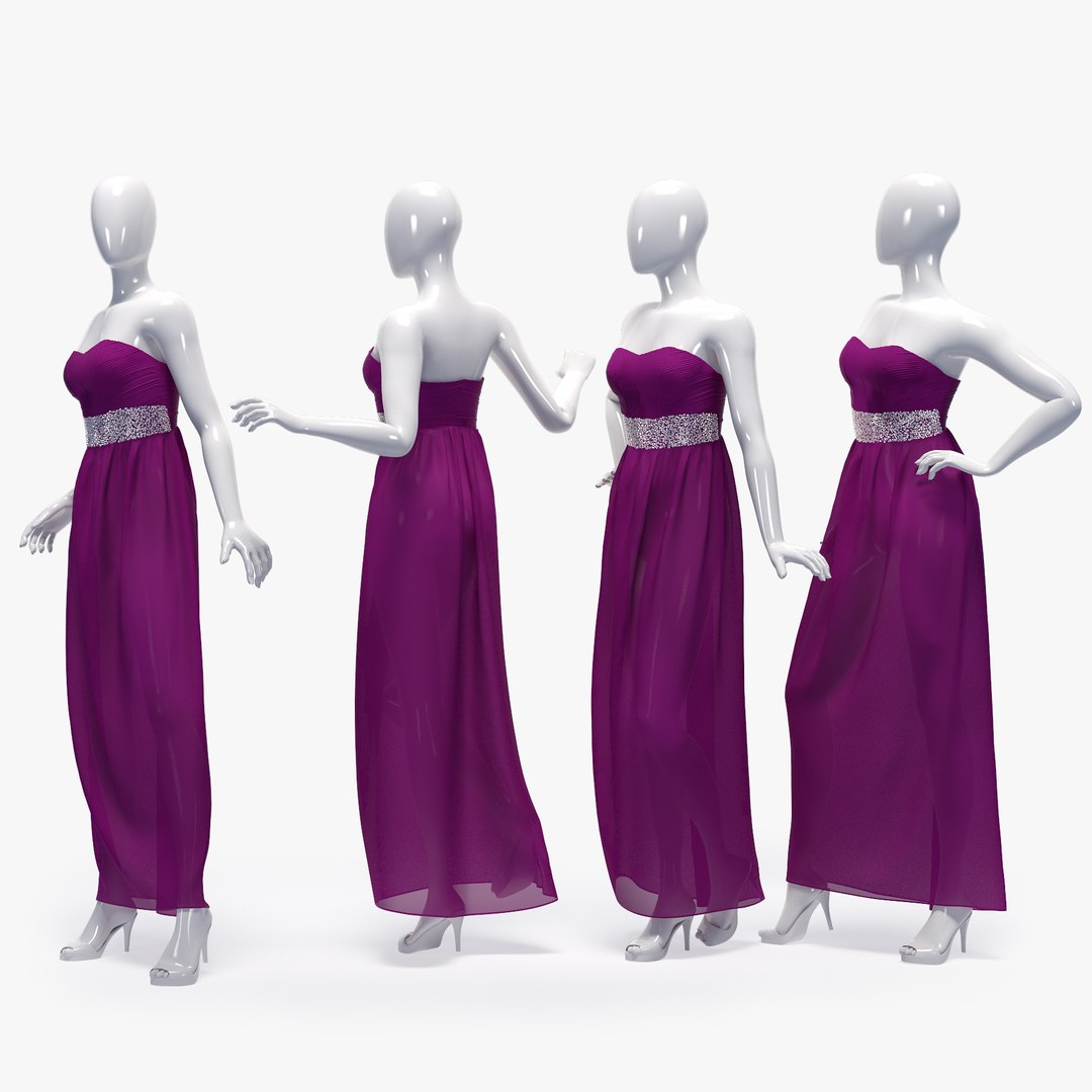 Set Female Dress 3D Model - TurboSquid 1190593