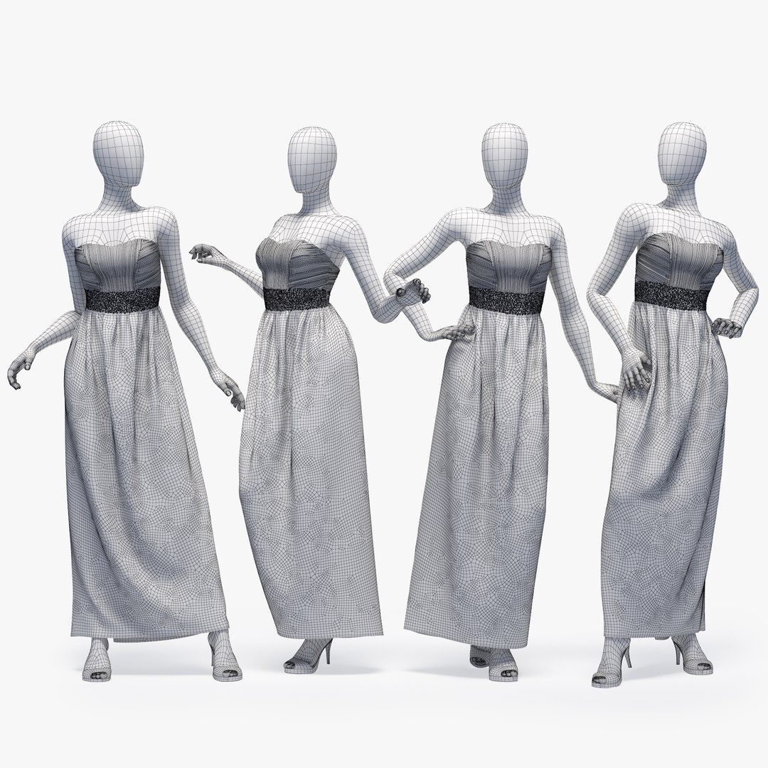 Set Female Dress 3D Model - TurboSquid 1190593