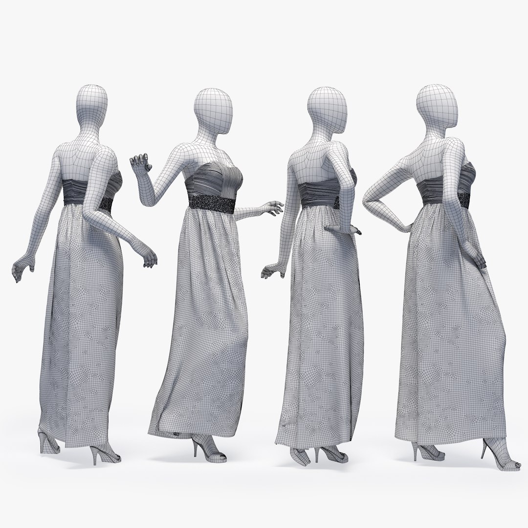 Set Female Dress 3D Model - TurboSquid 1190593