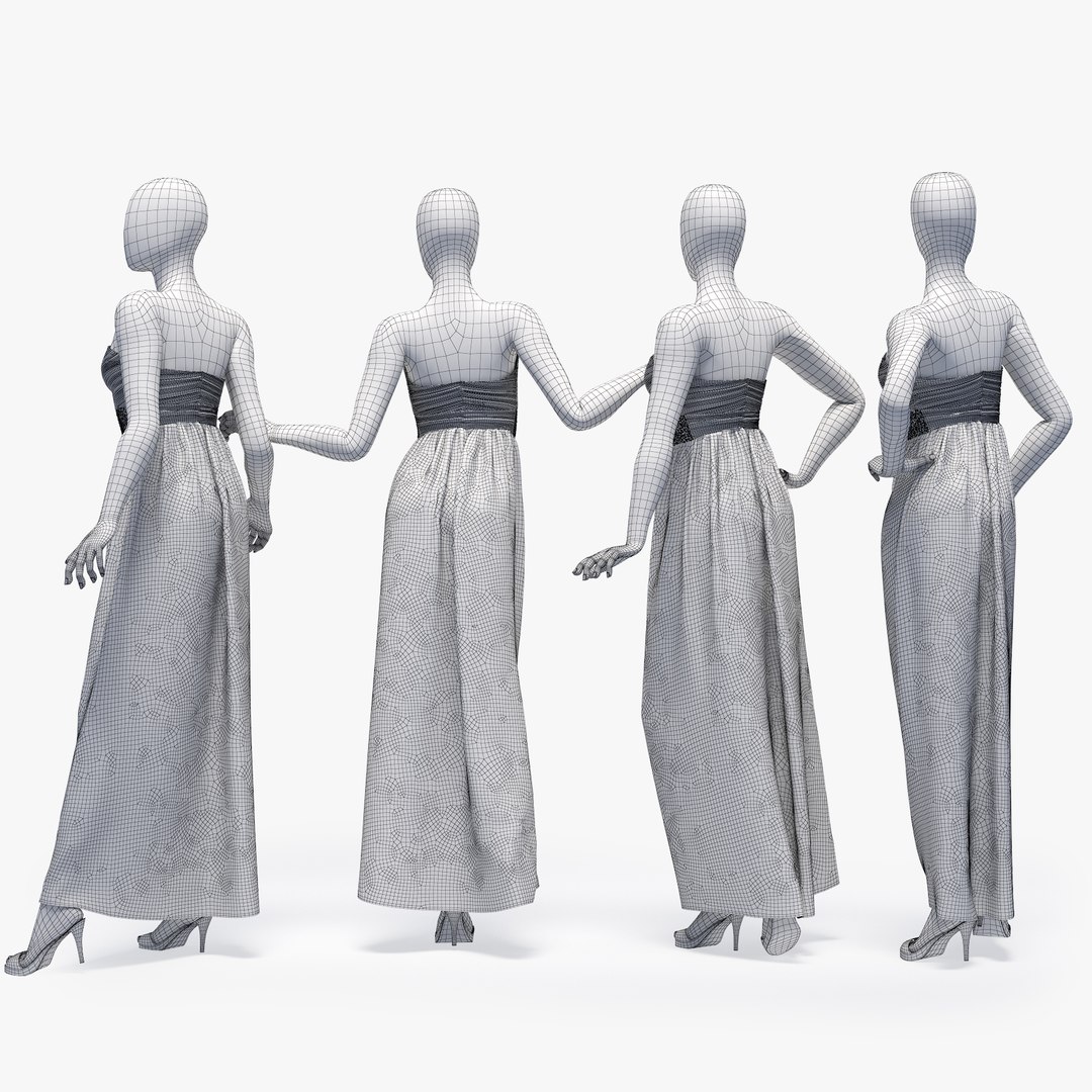 Set Female Dress 3D Model - TurboSquid 1190593