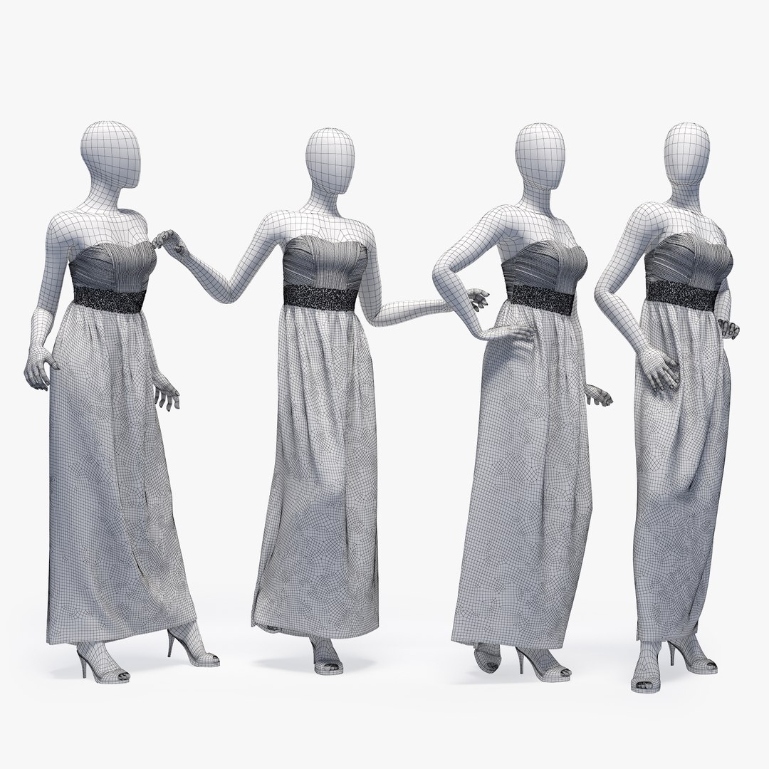 Set Female Dress 3D Model - TurboSquid 1190593