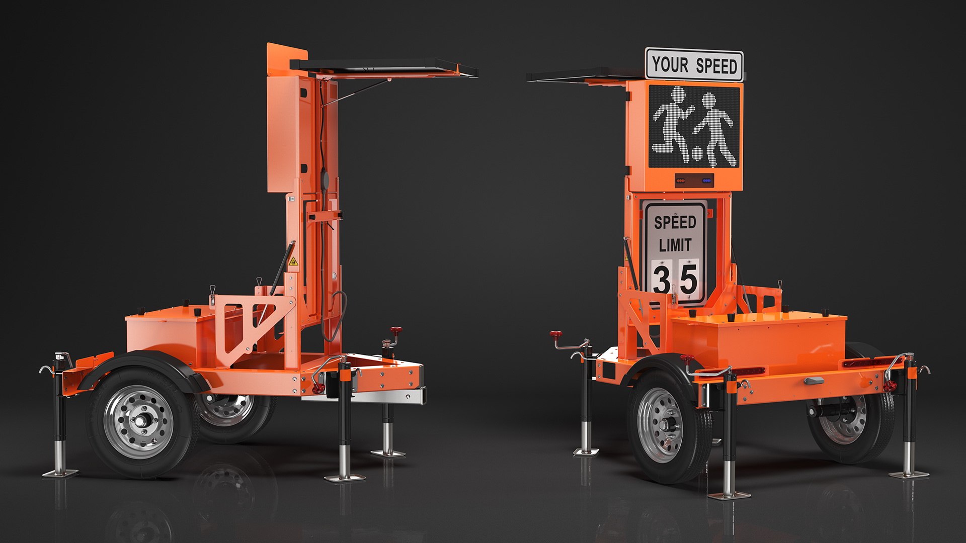 3D mobile matrix display trailer - TurboSquid 1632516