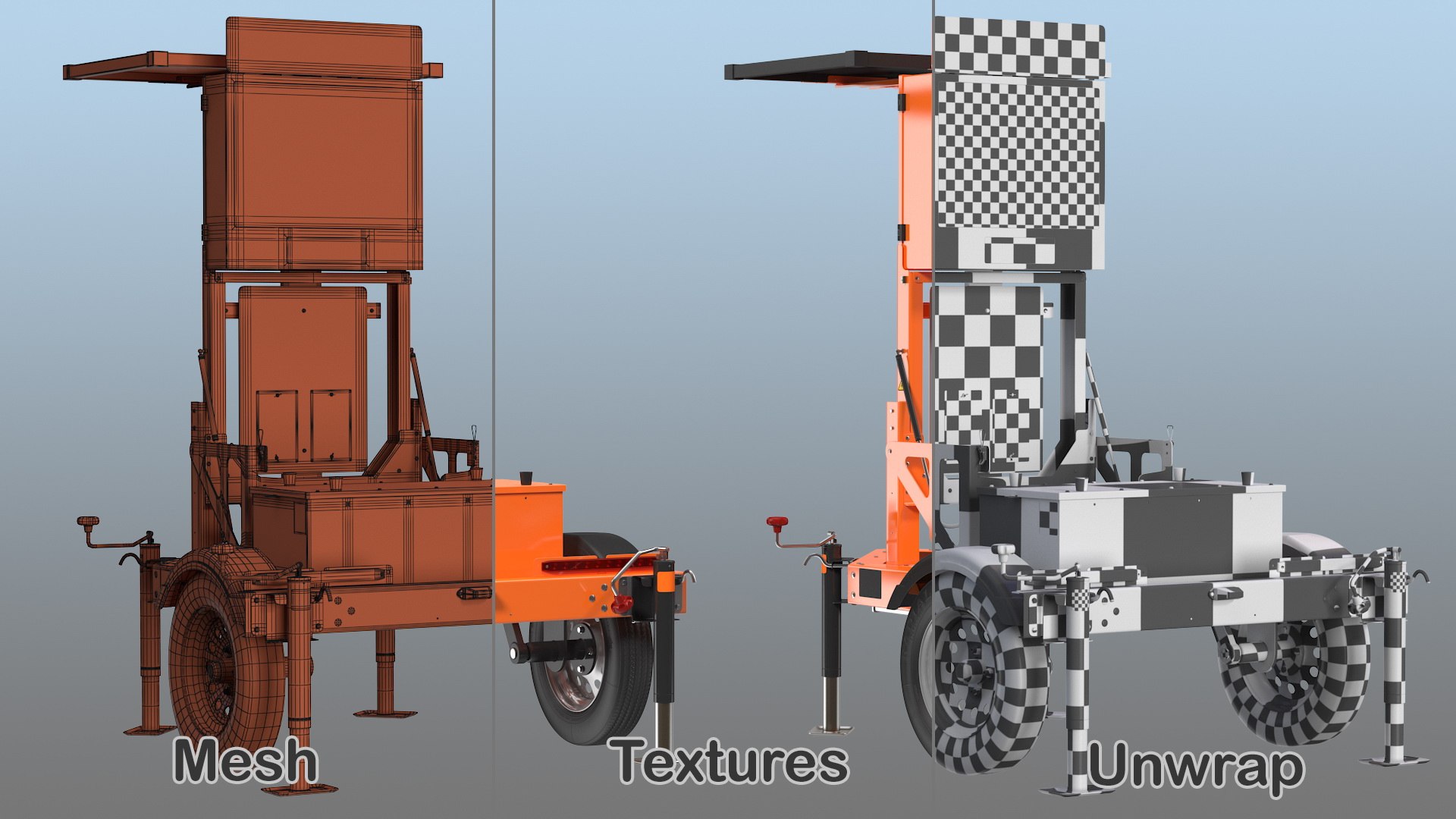3D mobile matrix display trailer - TurboSquid 1632516