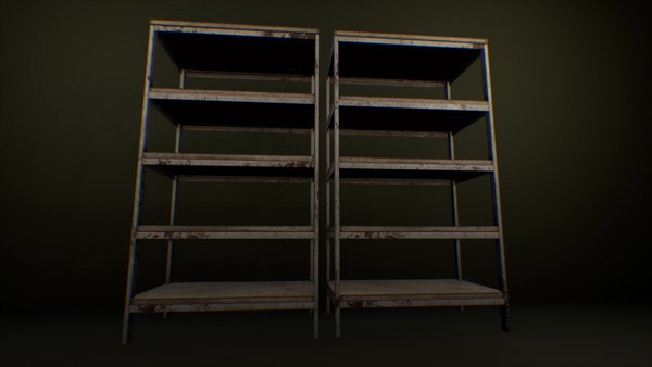 Painted rusty metal shelving 3D model - TurboSquid 1545503